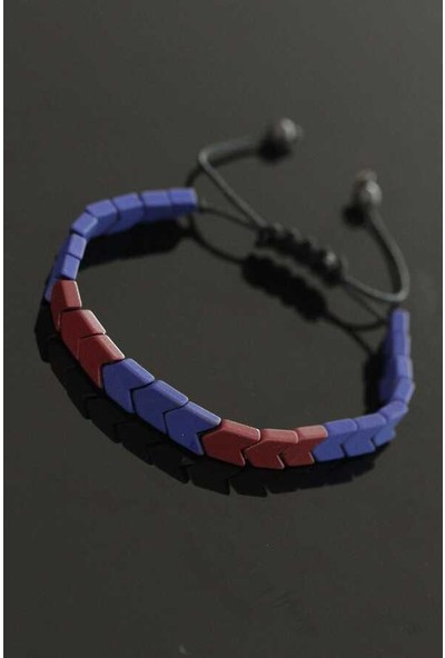 Clariss Bordo Mavi Renk Hematit Taş Makrome Asansörlü Bileklik Clariss Bordo Mavi Renk Hematit Taş Makrome Asansörlü Bileklik