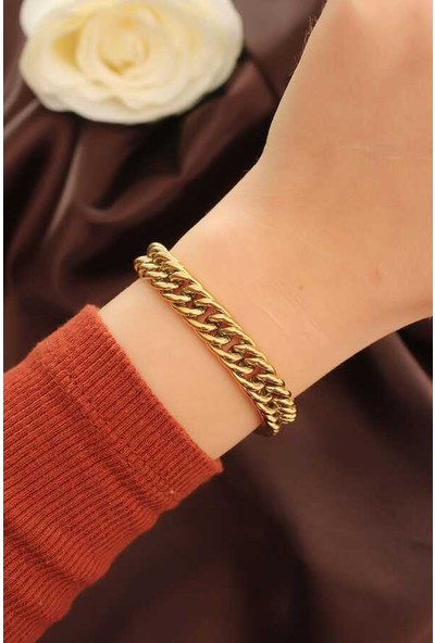 Clariss Çelik Gold Renk Uzay Yolu Bileklik