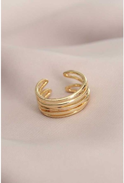 Ayarlanabilir Gold Renk Zirkon Taşlı Tel Model Yüzük Ayarlanabilir Gold Renk Zirkon Taşlı Tel Model Yüzük