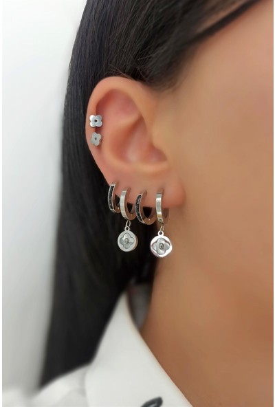 ÇLK Accessories Çelik 6'lı Sedefli Çelik Küpe Kombin TRKÜPE34509 ÇLK Accessories Çelik 6'lı Sedefli Çelik Küpe Kombin TRKÜPE34509