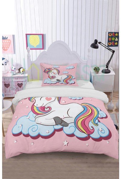 Homessa Sevimli Unicorn Desenli Çocuk Nevresim Takımı Homessa Sevimli Unicorn Desenli Çocuk Nevresim Takımı