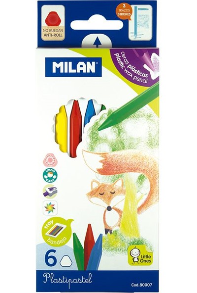 Milan 80007 Plastıpastel Mum Pastel Boya 6lı