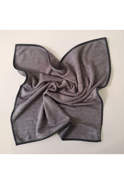 Alorez Gri Kareli 40 x 40 cm Mikrofiber Temizlik Bezi 3'lü
