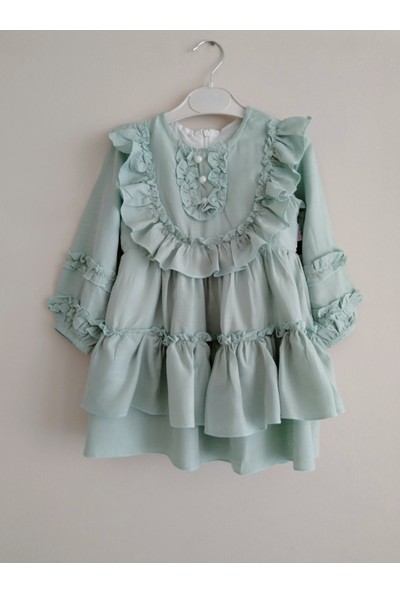 Pink Luna Kız Çocuk Yeşil Elbise