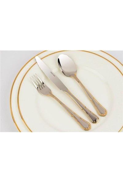 Verde M101G 90 Parça Çatal Bıçak Seti Altın