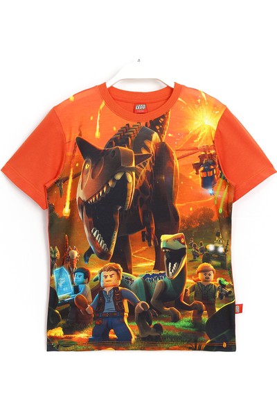 Dinazor Temalı Oyun LEGO Jurassic World 2 Erkek Çocuk T-Shirt Turuncu Dinazor Temalı Oyun LEGO Jurassic World 2 Erkek Çocuk T-Shirt Turuncu