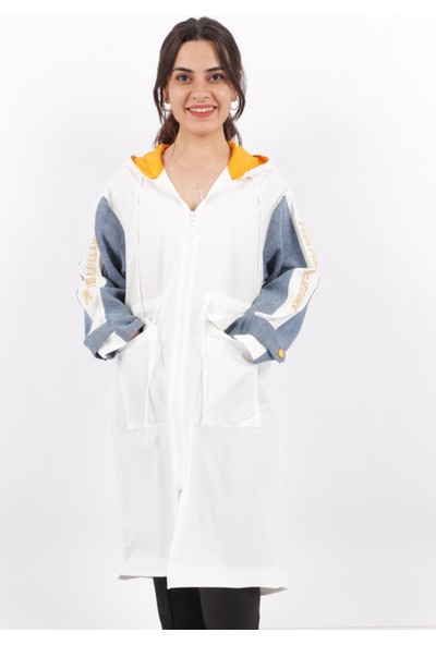 Ikoll 22Y26904 Kadın Denım Garnılı Fermuarlı Kap