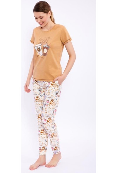 Pierre Cardin Kadın O Yaka Kısa Kol Pijama Takımı