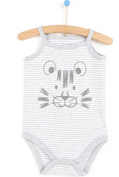 Hello Baby Hellobaby Çizgili Sevimli Hayvan Ip Askılı Body Hello Baby Hellobaby Çizgili Sevimli Hayvan Ip Askılı Body