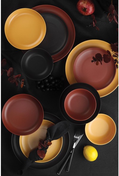 Kütahya Porselen Crouton Color 24 Parça 6 Kişilik Yemek Seti Kütahya Porselen Crouton Color 24 Parça 6 Kişilik Yemek Seti