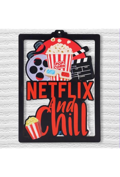 Netflix & Chill Ahşap Duvar Süsü Netflix & Chill Ahşap Duvar Süsü