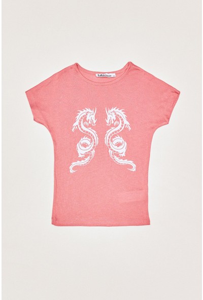 FullaModa Yılan Baskı Detaylı Çocuk Tişört