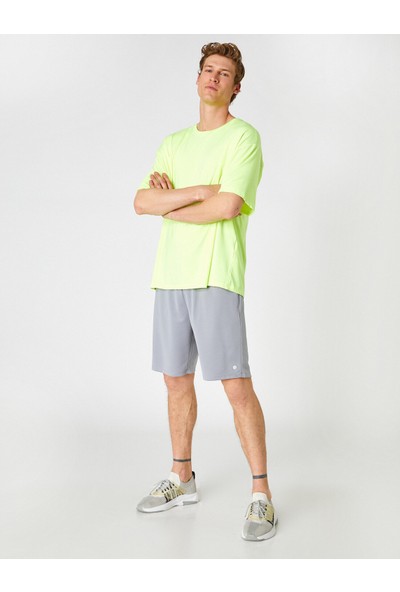 Koton Cepli Spor Şort Baskılı Belden Bağlamalı