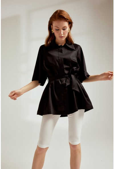 Naar Gömlek Yaka Uzun Kollu Siyah Kadın Ceket 22141614