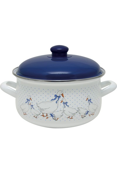 Gizem Emaye Derin Güveç Yoğurt Tenceresi 18 cm 2,4 Litre Emaye Kapaklı Boru Kulplu Beyaz + Kazlı Dekor Gizem Emaye Derin Güveç Yoğurt Tenceresi 18 cm 2,4 Litre Emaye Kapaklı Boru Kulplu Beyaz + Kazlı Dekor