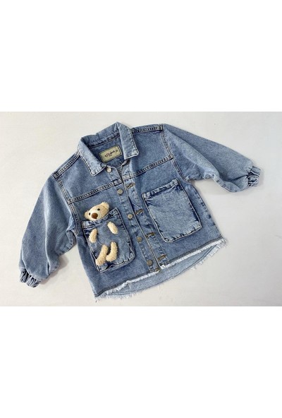 Karia Kids Unisex Ayıcıklı Kot Ceket