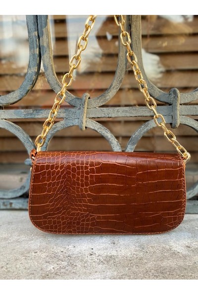 Hazel Design Zincirli Kroko Omuz Çantası Hazel Design Zincirli Kroko Omuz Çantası