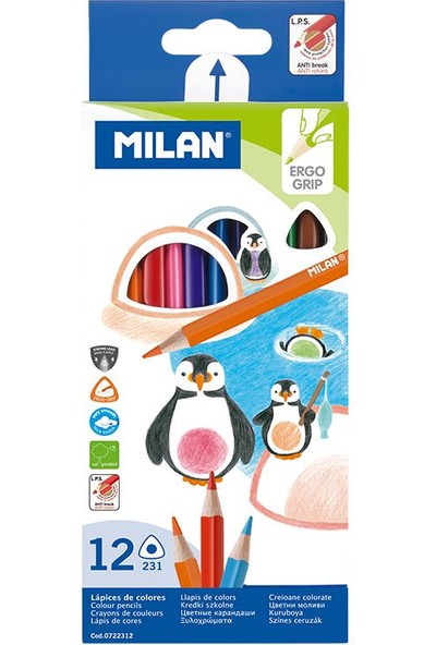 Milan 722312 Colours Üçgen Kuru Boya Kalemi 12Lİ