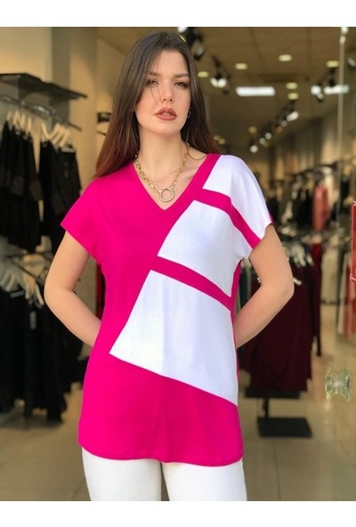 Velours 2 Renkli Tişört Bluz