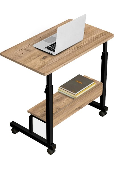 SC Dizayn Yükseklik Ayarlı Raflı Laptop Sehpası - Atlantik Çam (Tekerli) SC Dizayn Yükseklik Ayarlı Raflı Laptop Sehpası - Atlantik Çam (Tekerli)