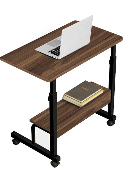 SC Dizayn Yükseklik Ayarlı Raflı Laptop Sehpası - Ceviz (Tekerli) SC Dizayn Yükseklik Ayarlı Raflı Laptop Sehpası - Ceviz (Tekerli)