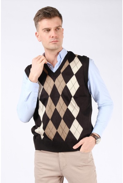 Giyim Dünyası Erkek V Yaka Baklava Desen Süveter Siyah Giyim Dünyası Erkek V Yaka Baklava Desen Süveter Siyah