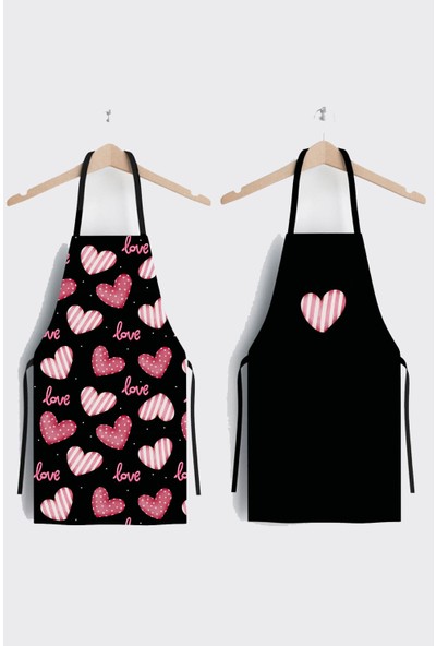 Ays Home Şirin Kalpli 2'li Mutfak Önlüğü seti Ays Home Şirin Kalpli 2'li Mutfak Önlüğü seti