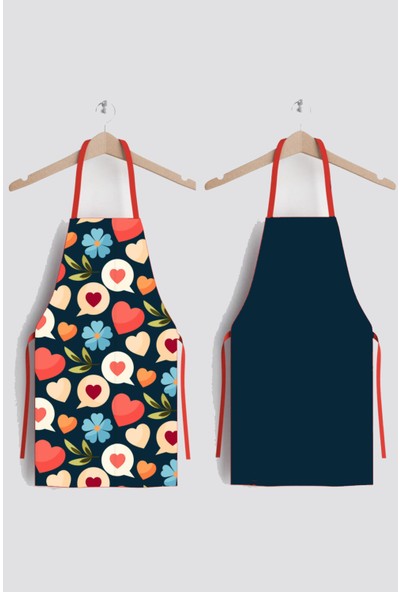 Ays Home Çiçek Kalpli 2'li Mutfak Önlüğü Ays Home Çiçek Kalpli 2'li Mutfak Önlüğü