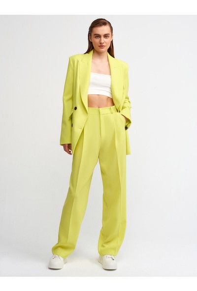 Dilvin 7954 Yüksek Bel Pantolon-Lime Dilvin 7954 Yüksek Bel Pantolon-Lime