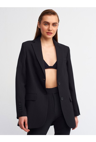 Dilvin 60310 Blazer Ceket-Siyah Dilvin 60310 Blazer Ceket-Siyah