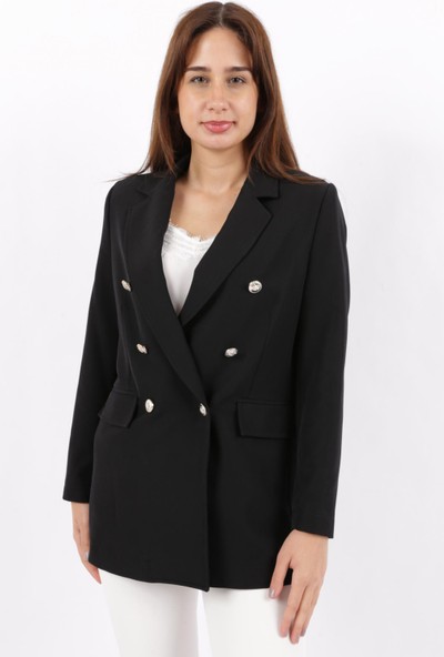 Ikoll 22Y27071 Kadin Kruvaze Blazer Ceket