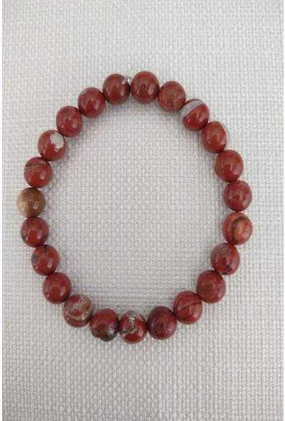 Atl 8 mm Kırmızı Jasper Doğaltaş Bileklik