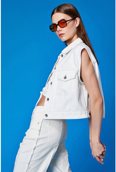 Koton Kadın Oversize Kot Yelek 2SAL20002MD