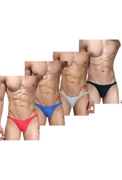 Darkzone Siyah-Gri-Mavi-Kırmızı 4'lü Erkek Briefs Seti Darkzone Siyah-Gri-Mavi-Kırmızı 4'lü Erkek Briefs Seti