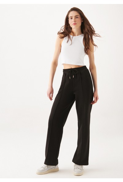 Geniş Paça Siyah Eşofman Altı