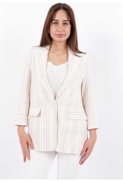 Ikoll 22Y25050 Apolet Detayli Keten Ceket Ikoll 22Y25050 Apolet Detayli Keten Ceket