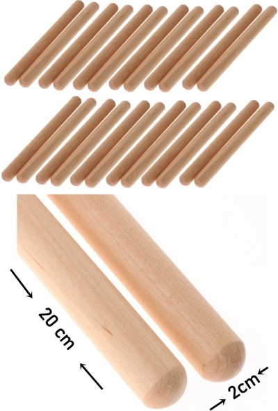 Orjinal Boyut 20 Çift Ritim Çubuk Seti - 40 Adet Ritim Çubuğu Ritm