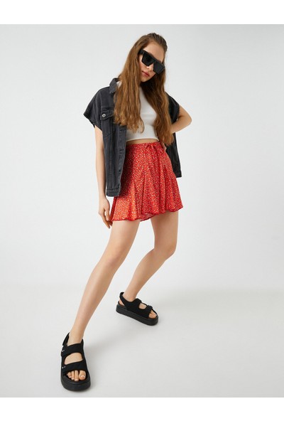 Koton Pileli Mini Şort Etek