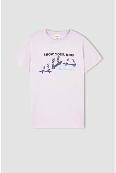 Erkek Çocuk Regular Fit Bisiklet Yaka Sırt Baskılı Kısa Kollu Pamuklu Penye TIŞÖRT Y3642A622SM