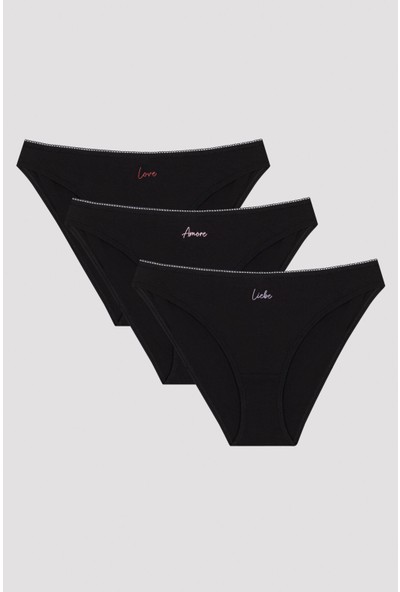 Penti Amore Love Liebe 3lü Slip Külot Penti Amore Love Liebe 3lü Slip Külot