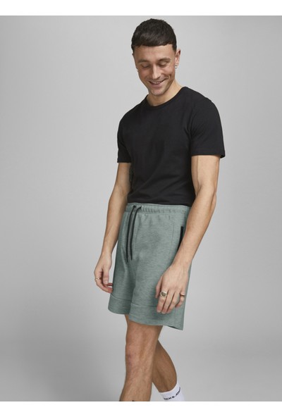 Jack & Jones 12186750_JPSTAIR Sweat Shorts Nb Sn Normal Bel Düz Açık Gri Erkek Sweat Şort