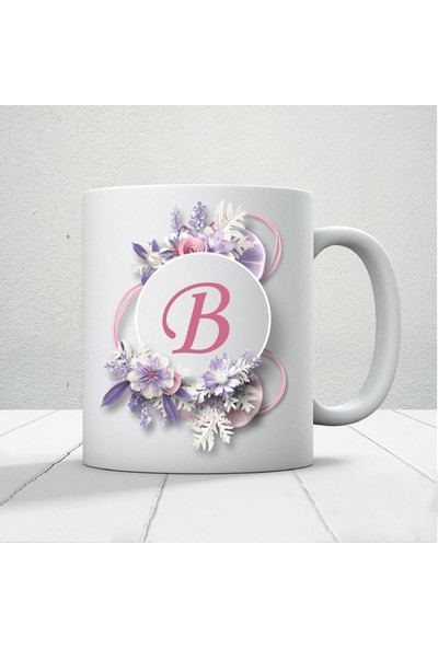 Seç B Harfi Baskılı Tasarımlı Seramik Hediyelik Kupa
