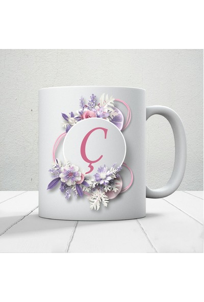 Seç Ç Harfi Baskılı Tasarımlı Seramik Hediyelik Kupa
