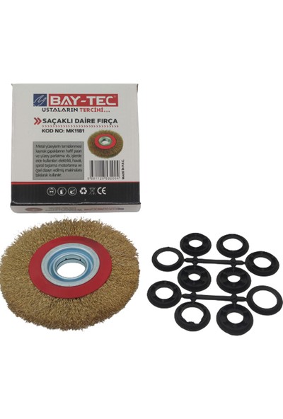Bay-Tec Daire Saçaklı Tel Fırça 150 mm Taş Motorlarına Profesyonel