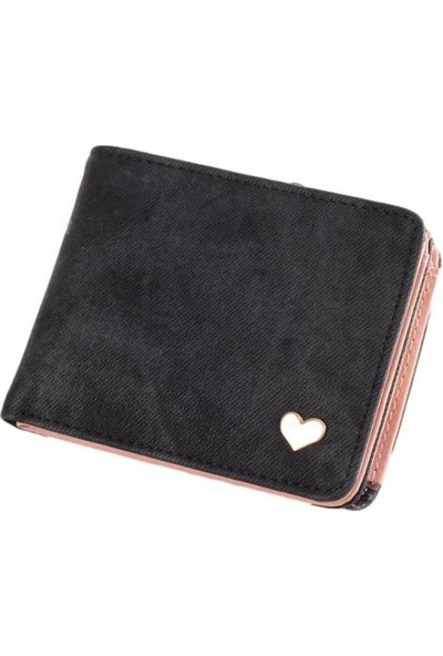 Charge Kalp Rozetli 3 Bölmeli Kadın Cüzdan Charge Kalp Rozetli 3 Bölmeli Kadın Cüzdan