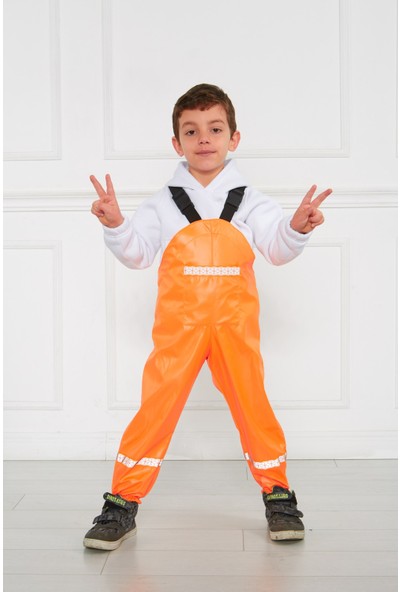 Gökçecik Tekstil Çocuk Yağmur Tulumu Pantolon Turuncu