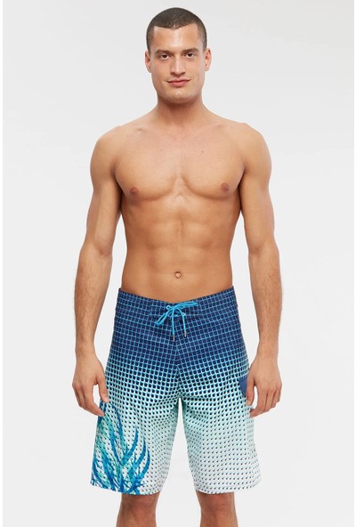 Kom Liaalgen Desenli Uzun Deniz Şortu