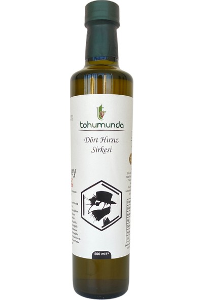 Tohumunda Dört Hırsız Sirkesi [500 Ml] (Katkısız, Doğal Fermente Canlı Sirke)