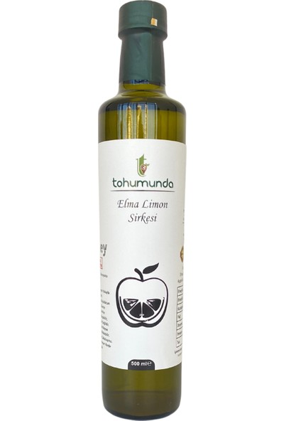 Tohumunda Elma Limon Sirkesi [500 Ml] (Katkısız, Doğal Fermente Canlı Sirke)