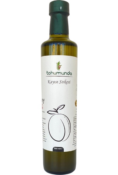 Tohumunda Kayısı Sirkesi [500 Ml] (Katkısız, Doğal Fermente Canlı Sirke)